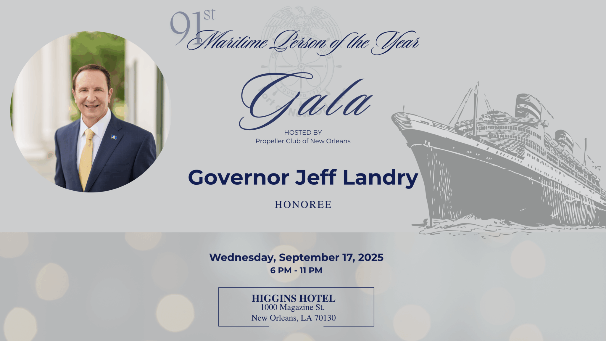 91st Maritime Person of the Year Gala Honoring Governor Jeff Landry ...